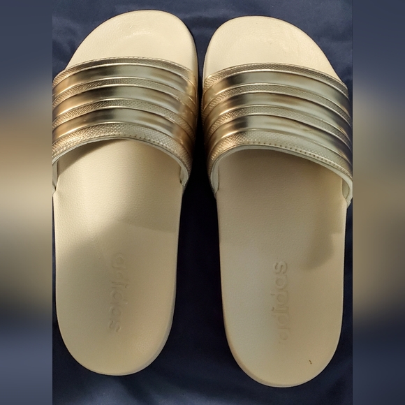 adidas | Shoes | Adidas Womens Gold Slide Sandals | Poshmark